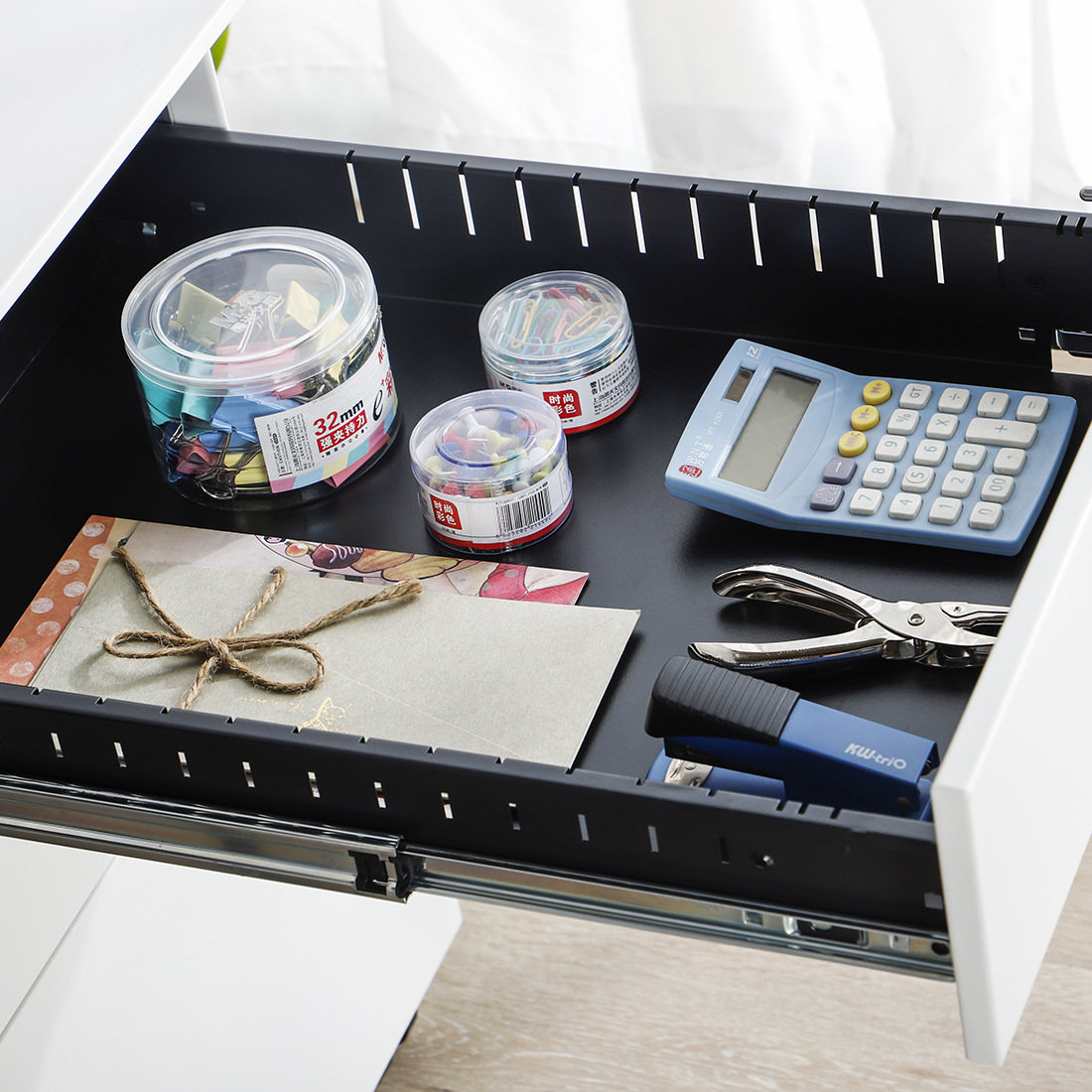 Movable Cabinet With Iron Drawer Storage File Cabinet