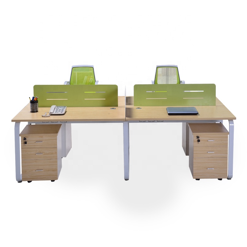 Office desk workstations with partition 4 seat